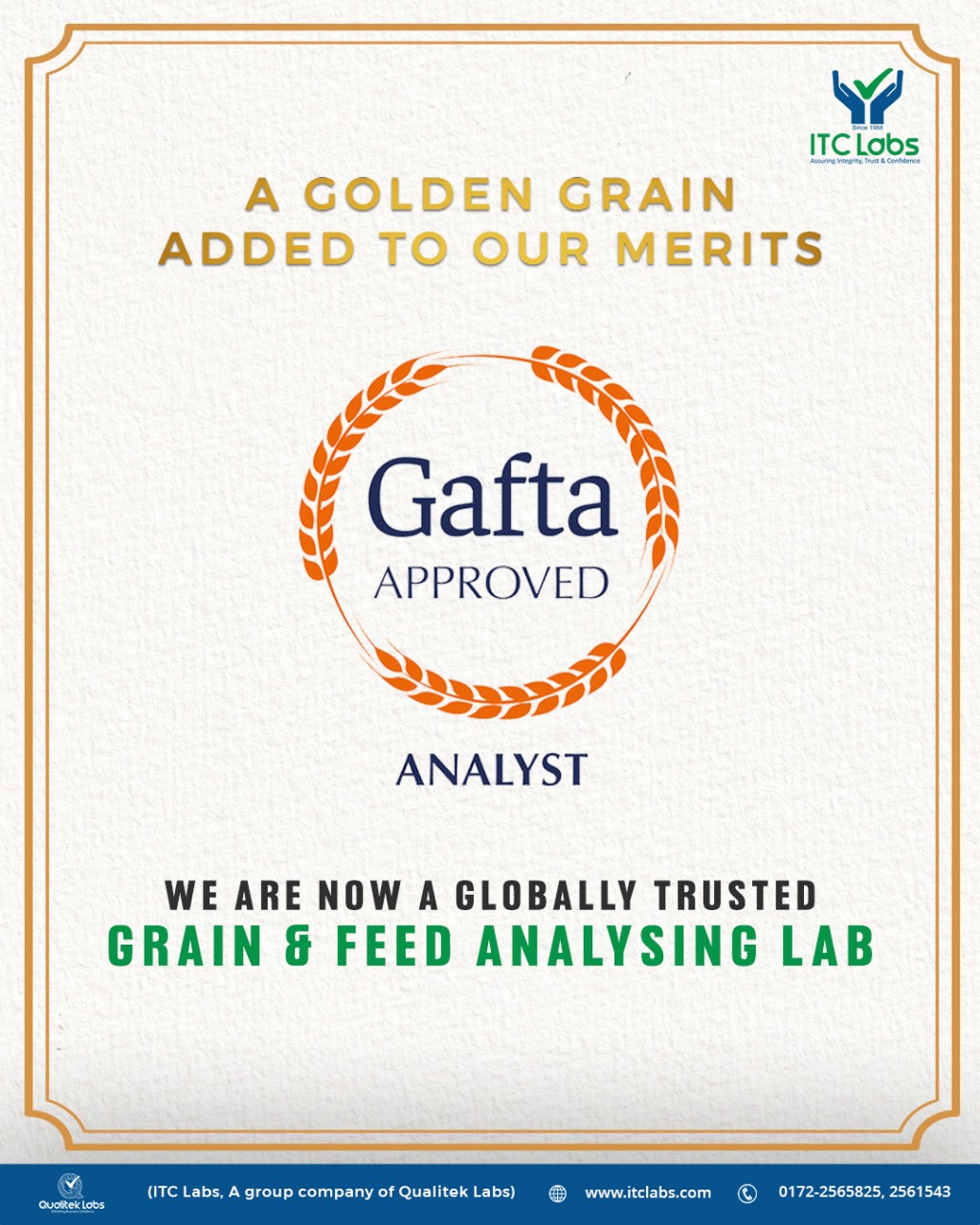 ITC Labs Achieves GAFTA Certification: Ensuring Global Trust In Grain ...